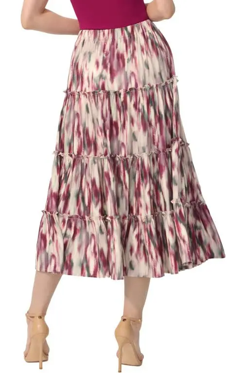 KIMI + KAI Tiered Ruffle Midi Skirt - Orchid