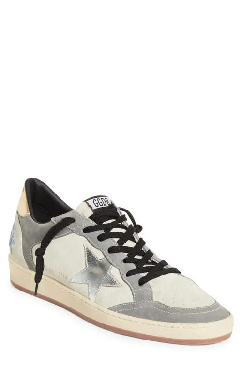 GOLDEN GOOSE Ball Star Sneaker - Grey/denim/silver/gold