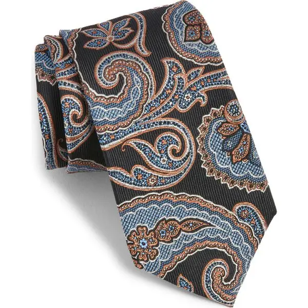 Nordstrom Paisley Silk Neck Tie - Black