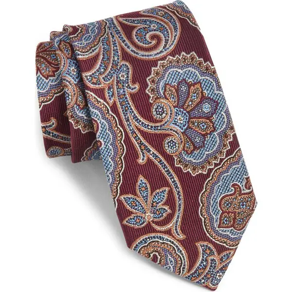Nordstrom Paisley Silk Neck Tie - Wine