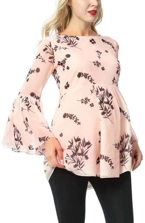 KIMI + KAI Floral Print Maternity/nursing Blouse