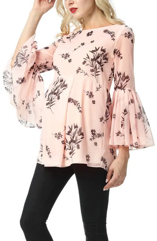KIMI + KAI Floral Print Maternity/nursing Blouse