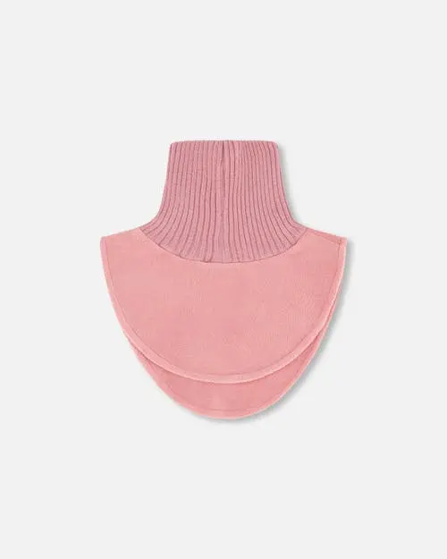 DEUX PAR DEUX Polar Fleece And Knit Neckwarmer - Dusty Pink