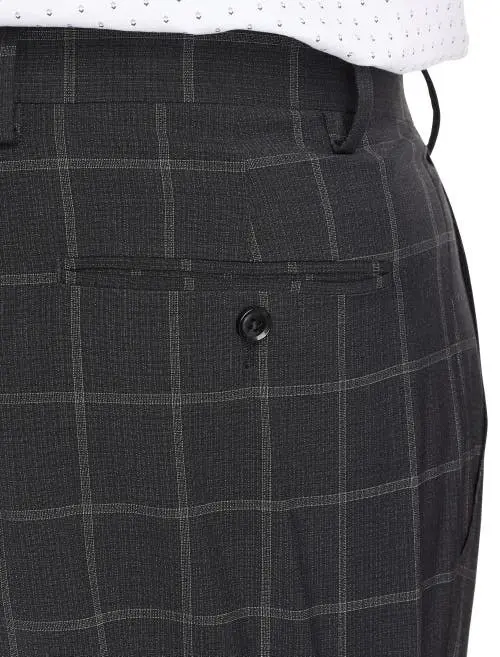 TALLIA Big & Tall Windowpane Suit Pants