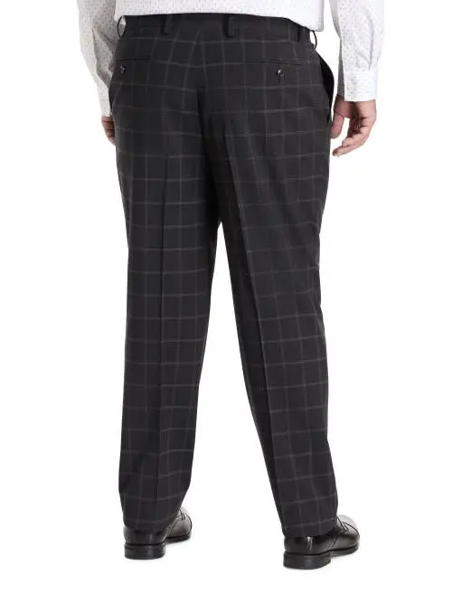 TALLIA Big & Tall Windowpane Suit Pants
