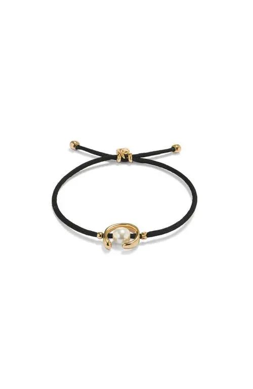 UNODE50 Threaded Bracelet With Pearl Accent - Gold
