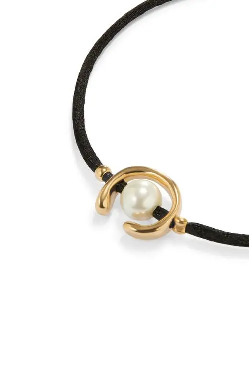 UNODE50 Threaded Bracelet With Pearl Accent - Gold