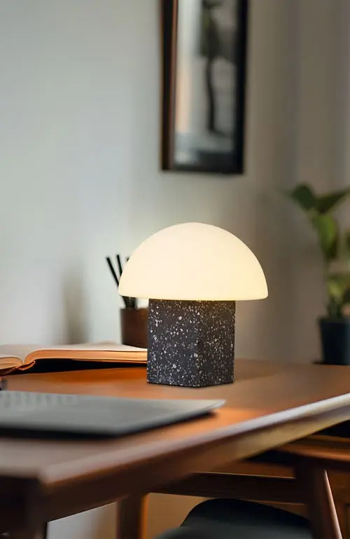 BRIGHTECH Gavin 10" Modern Speckled Concrete Led Desk Lamp