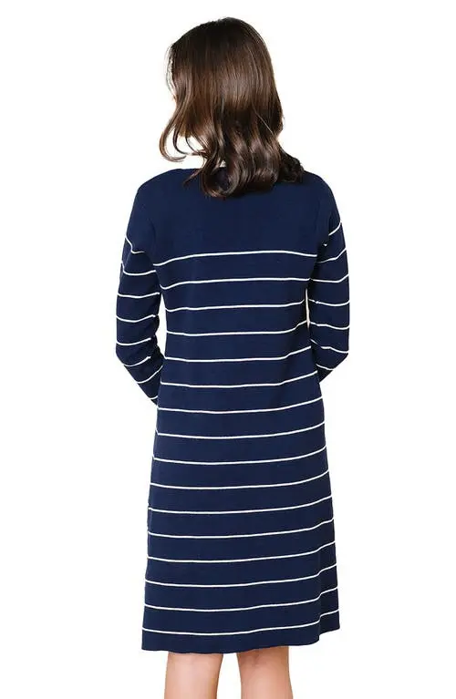 HOPE & HENRY Organic Long Sleeve Collared Sweater Dress