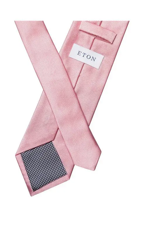 Eton Solid Silk Twill Tie - Pink