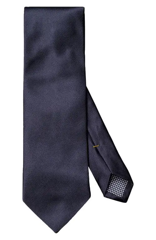 Eton Solid Silk Twill Tie - Navy