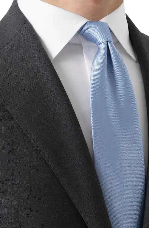 Eton Solid Silk Twill Tie - Light Blue