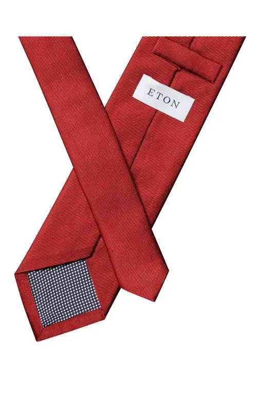 Eton Solid Silk Twill Tie - Red