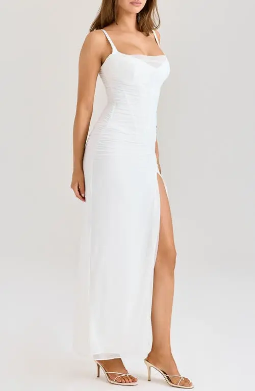 House Of Cb Lini Sleeveless Mesh Dress - White