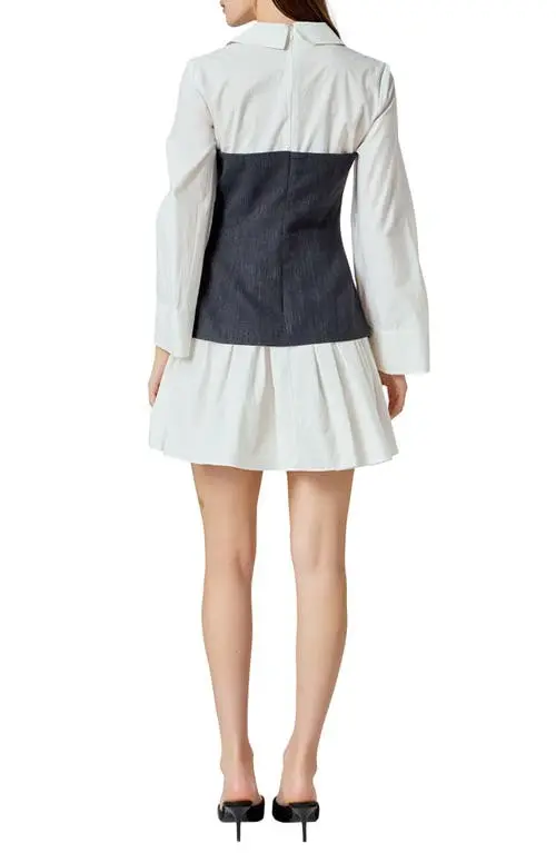 Endless Rose Mixed Media Long Sleeve Minidress