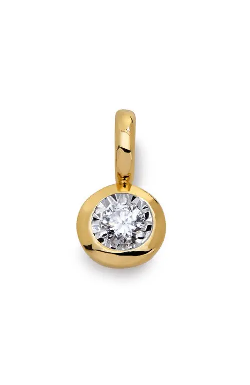 Monica Vinader Lab Grown Solitaire Diamond Pendant - 18ct Gold Vermeil/lab Dia