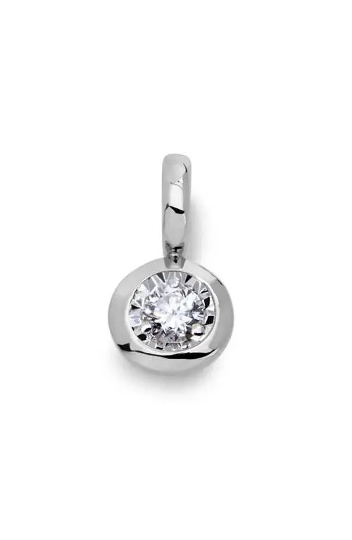 Monica Vinader Lab Grown Solitaire Diamond Pendant - Sterling Silver/lab Dia