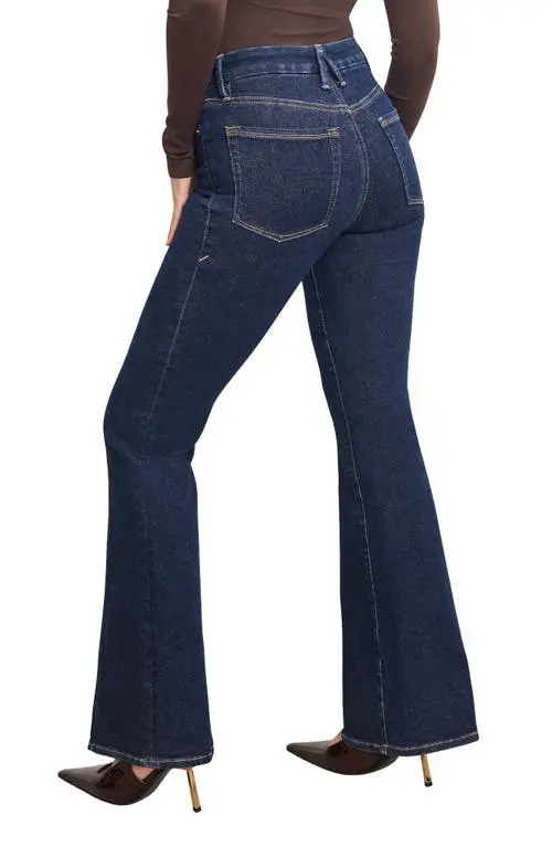 Good American Petite Front Seam Flare Jeans