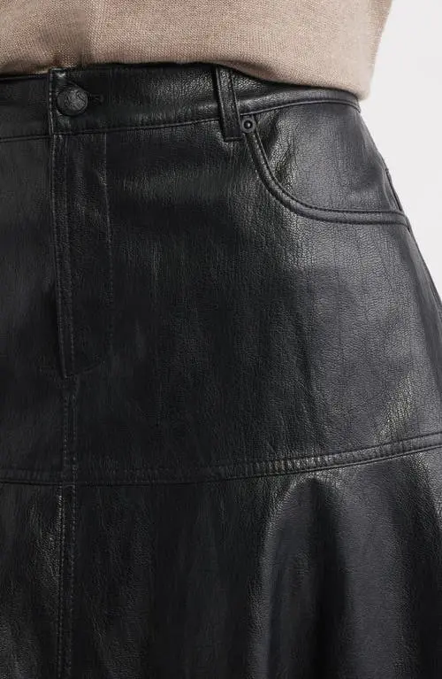 Kobi Halperin Rhea Faux Leather Midi Skirt - Black