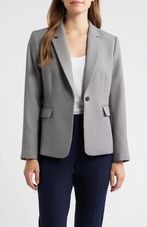 TAHARI ASL One-button Blazer - Heather Grey