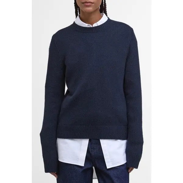 Barbour Woodhouse Wool & Cashmere Crewneck Sweater - Navy