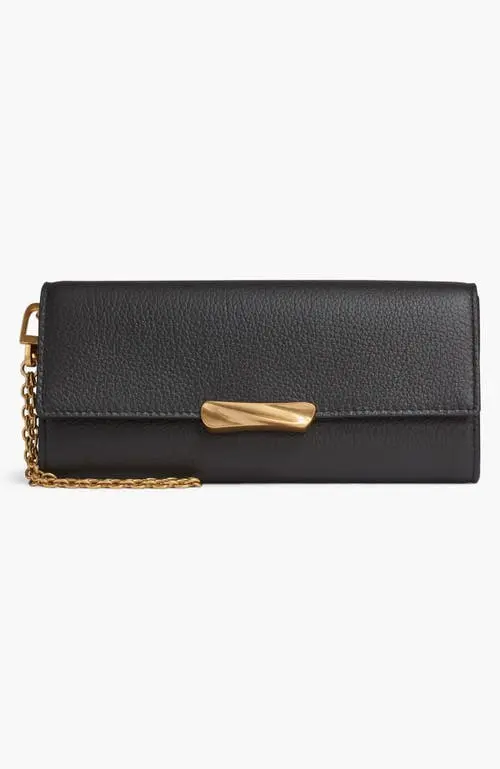 Donna Karan New York Amagansett Flap Wallet - Black/gold