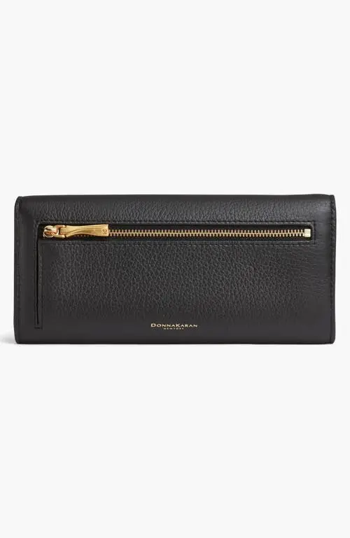 Donna Karan New York Amagansett Flap Wallet - Black/gold