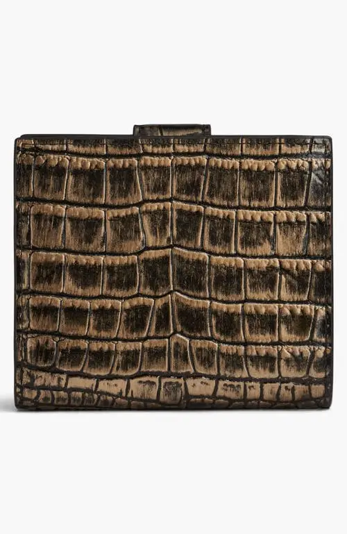 Donna Karan New York Valley Stream Metallic Croco Small Wallet