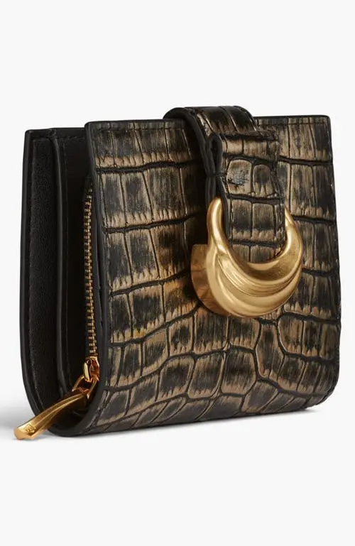 Donna Karan New York Valley Stream Metallic Croco Small Wallet