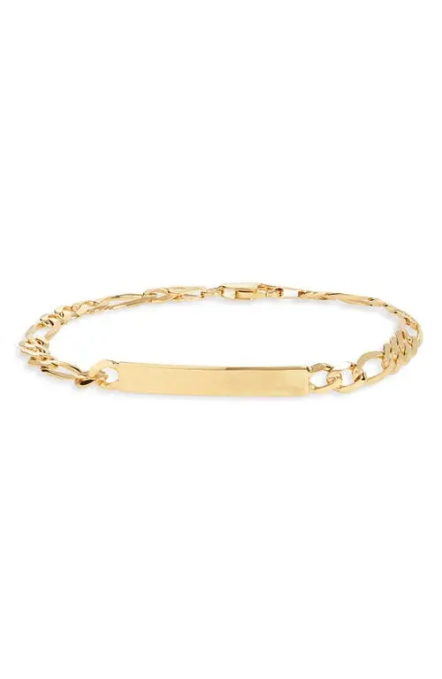 Argento Vivo Figaro Tag Pendant Bracelet - Gold