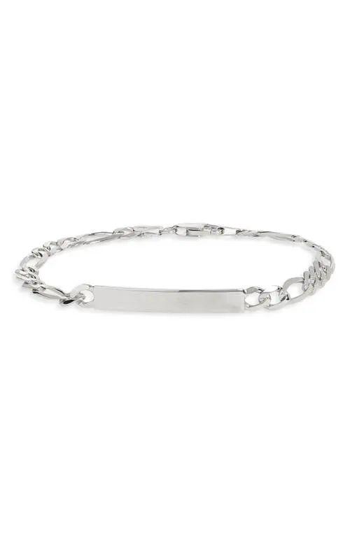 Argento Vivo Figaro Tag Pendant Bracelet - Silver