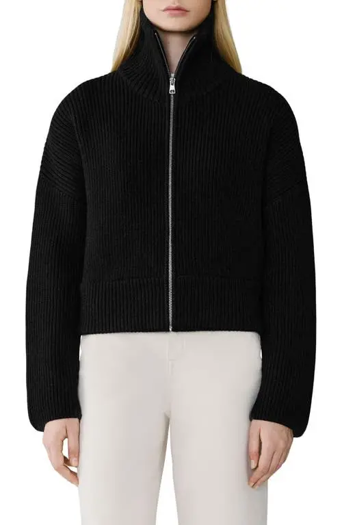 Soia & Kyo Noelle Ribbed Wool Blend Cardigan - Black