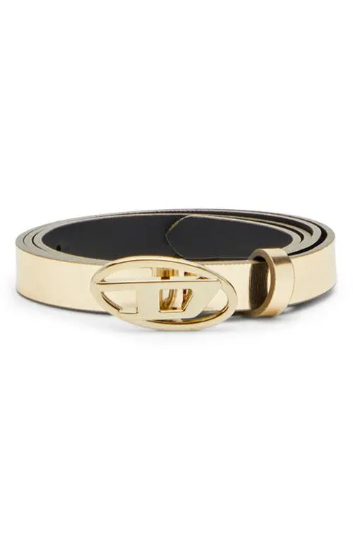 DIESEL® Oval D Buckle Metallic Belt - Bronze