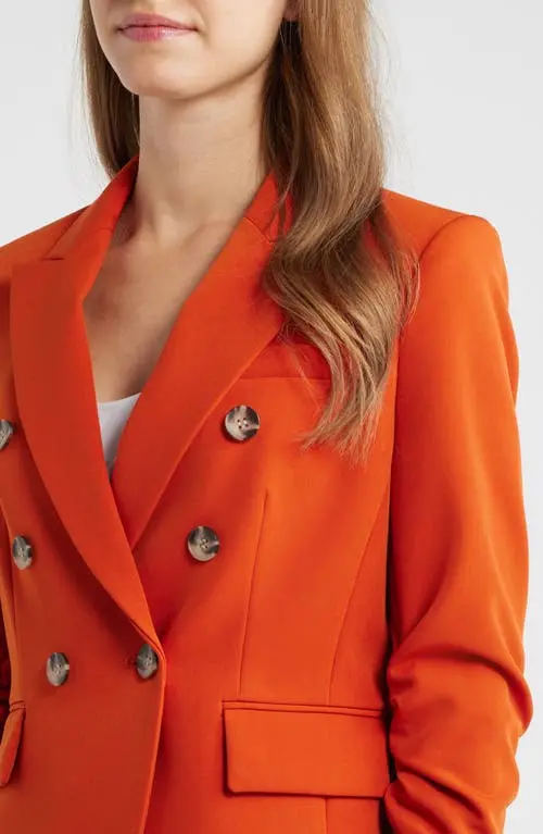 TAHARI ASL Double-breasted Jacket With Ruched Sleeves