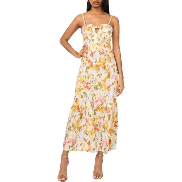 Halogen Print Sleeveless Maxi Dress