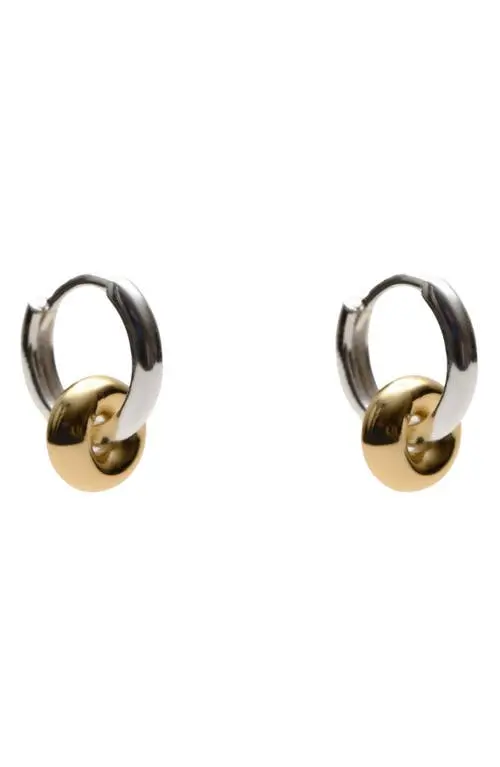 Argento Vivo Mini Two-tone Interlock Hoop Earrings - Gold/silver