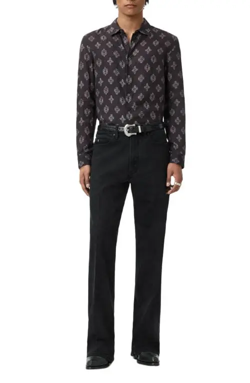 John Varvatos Ross Long Sleeve Linen Button-up Shirt - Plum