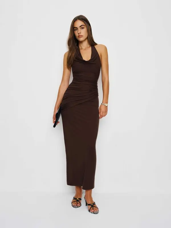 REFORMATION Niccola Knit Maxi Dress - Mole