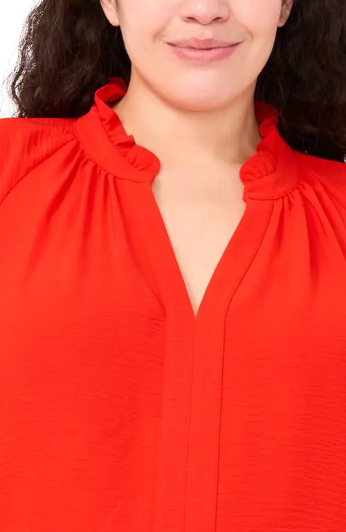 CECE DUPRAZ Ruffle Neck Crepe Top