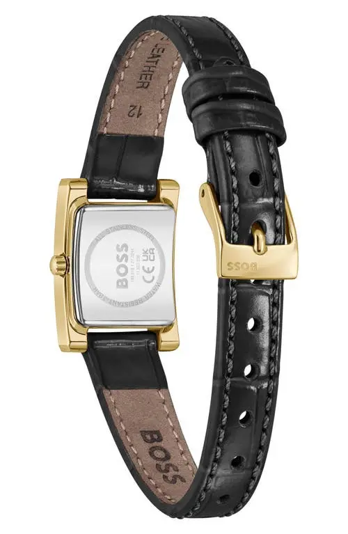 BOSS Lucy Precious Rectangular Watch - Black