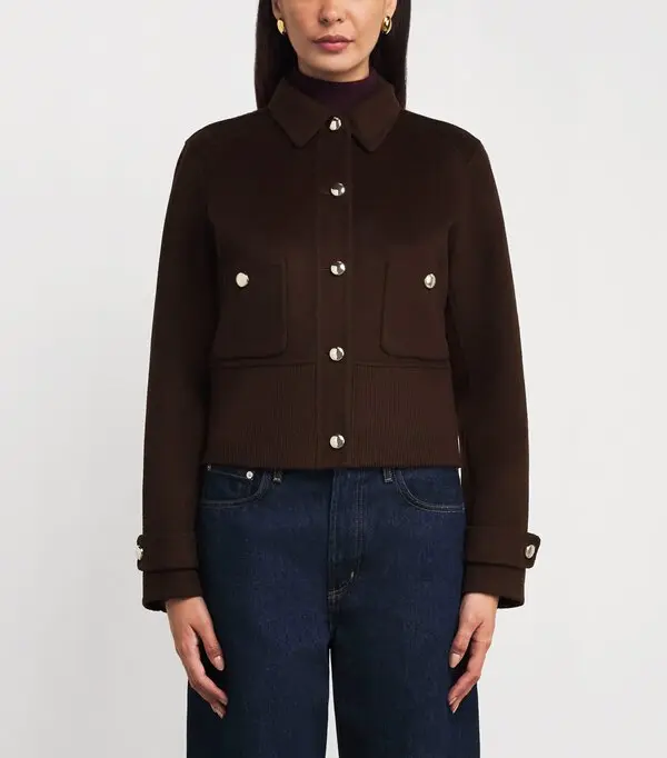 Maje Wool-blend Cropped Jacket
