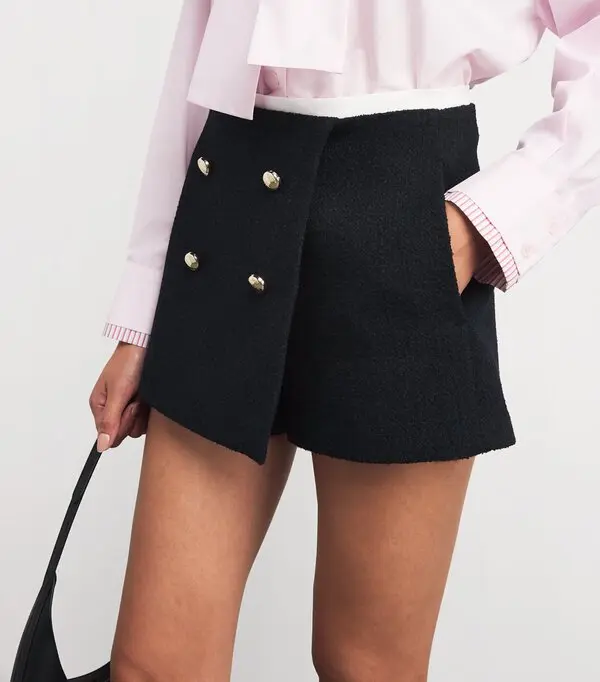 Maje Tweed Contrast-trim Shorts