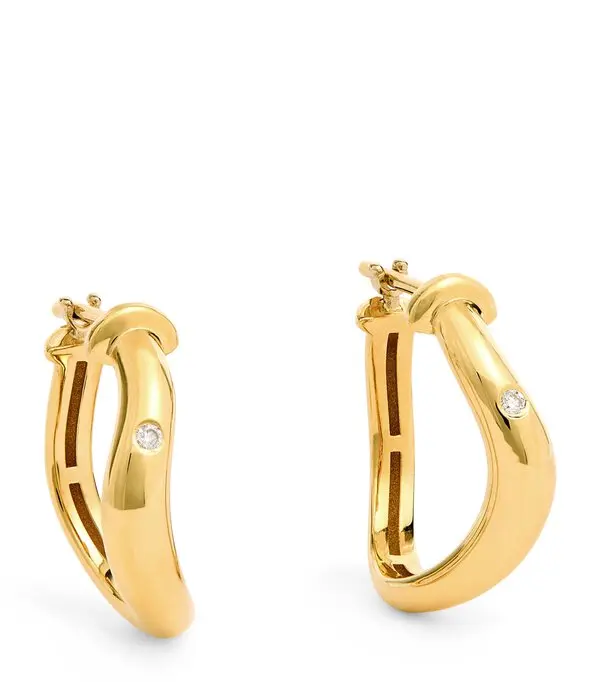 L'ATELIER NAWBAR Yellow And Diamond N*93 Hoop Earrings - Gold