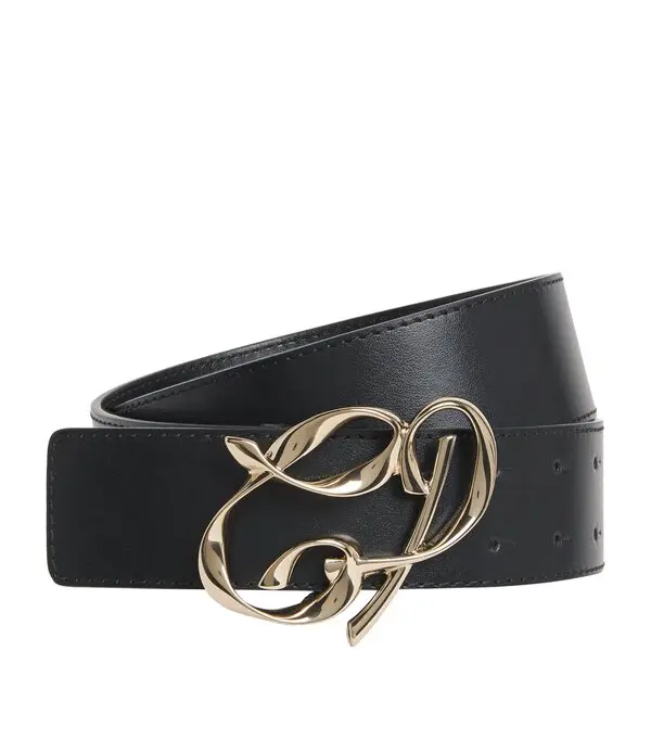 Claudie Pierlot Suede Monogram Belt - Black
