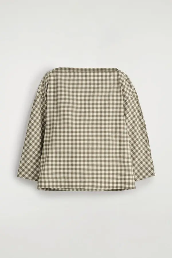 Cos Boat-neck Cotton Blouse - Beige