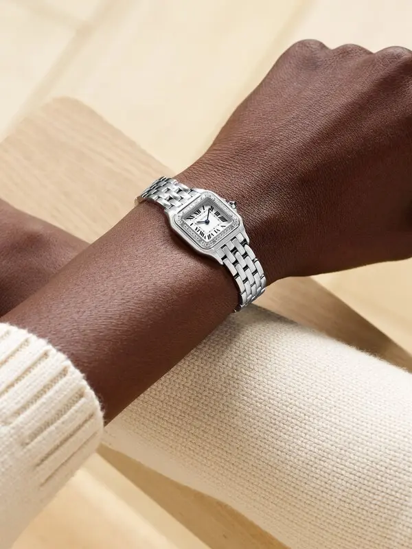 Cartier Panthère De Stainless Steel Diamond Watch - Gray