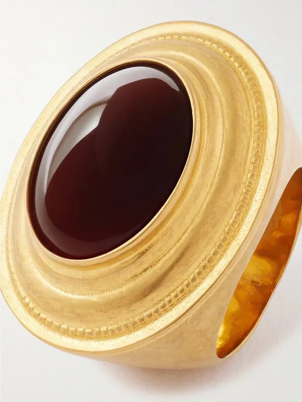 Saint Laurent Gold-tone Agate Ring