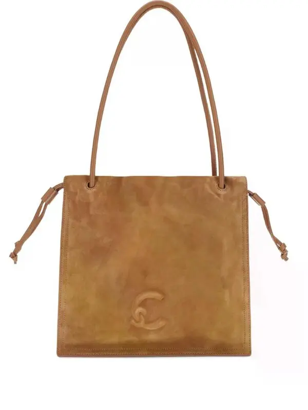 COCCINELLE Embossed-logo Suede Shoulder Bag