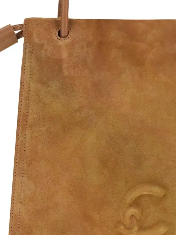 COCCINELLE Embossed-logo Suede Shoulder Bag