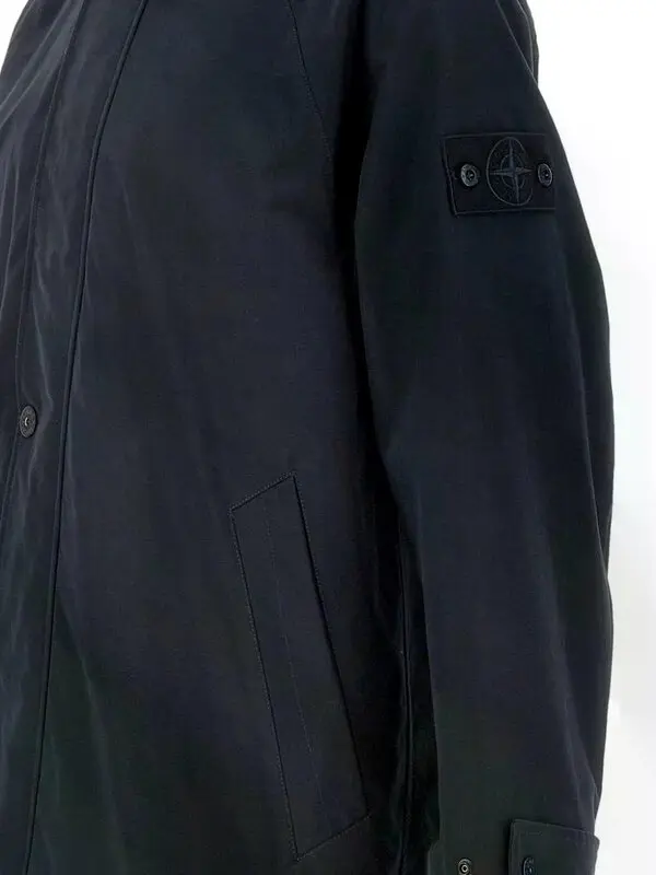 Stone Island Organic Cotton Coat With Shirt Collar - Blue